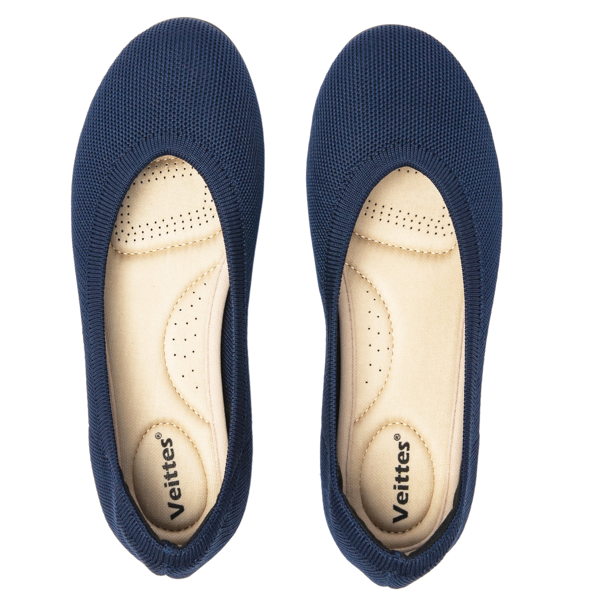 Ataiwee Women's Wide Width Flats Shoes - Classic Knitted Breathable ...