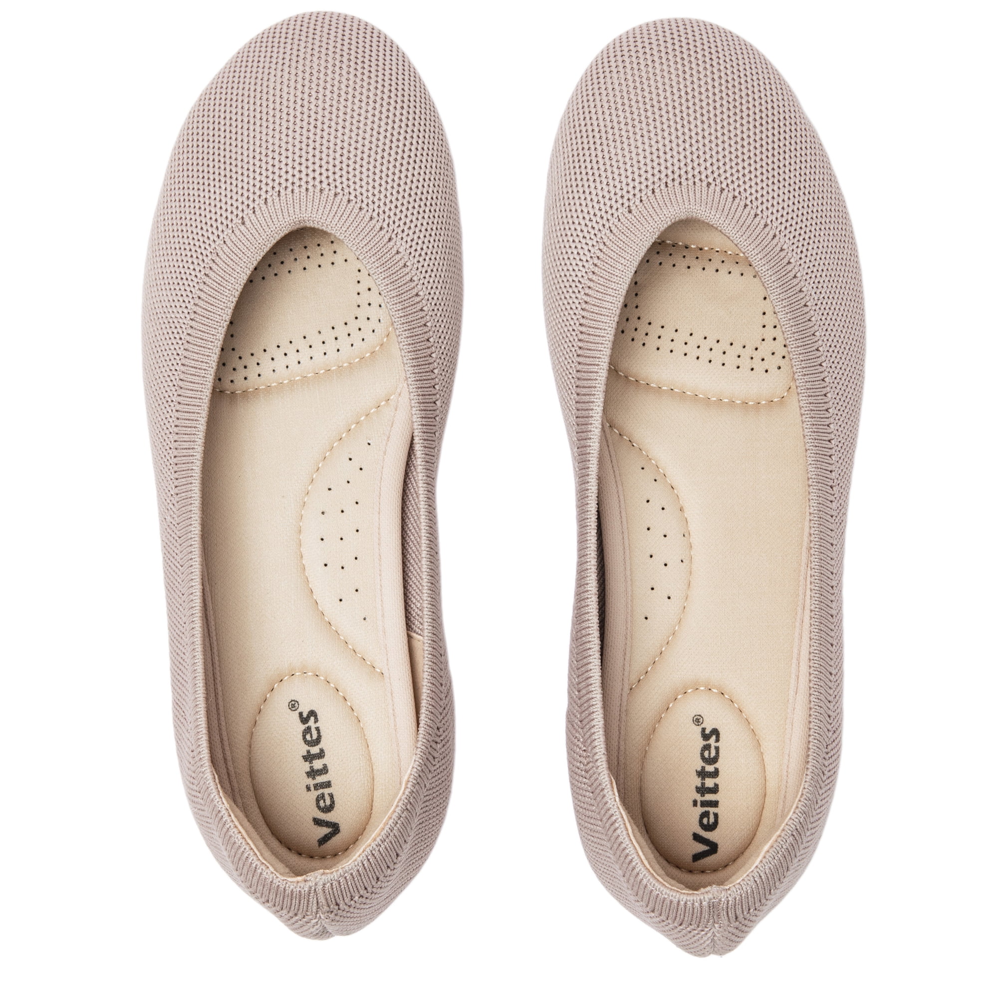 Ataiwee Women's Wide Width Flats Shoes - Classic Knitted Breathable ...