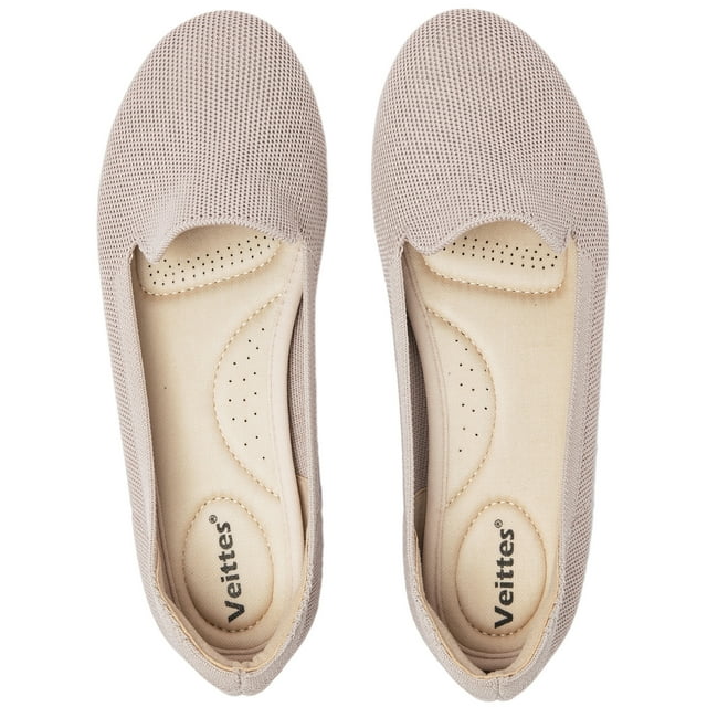 Ataiwee Women's Wide Width Flats Shoes, Soft Knitted Breathable Plus ...