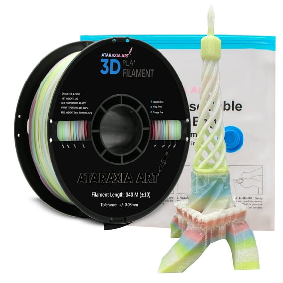 Ataraxia Art White Mini Rainbow Multicolor PLA Plus Filament 1.75mm,3D Printer 3D Printing ...