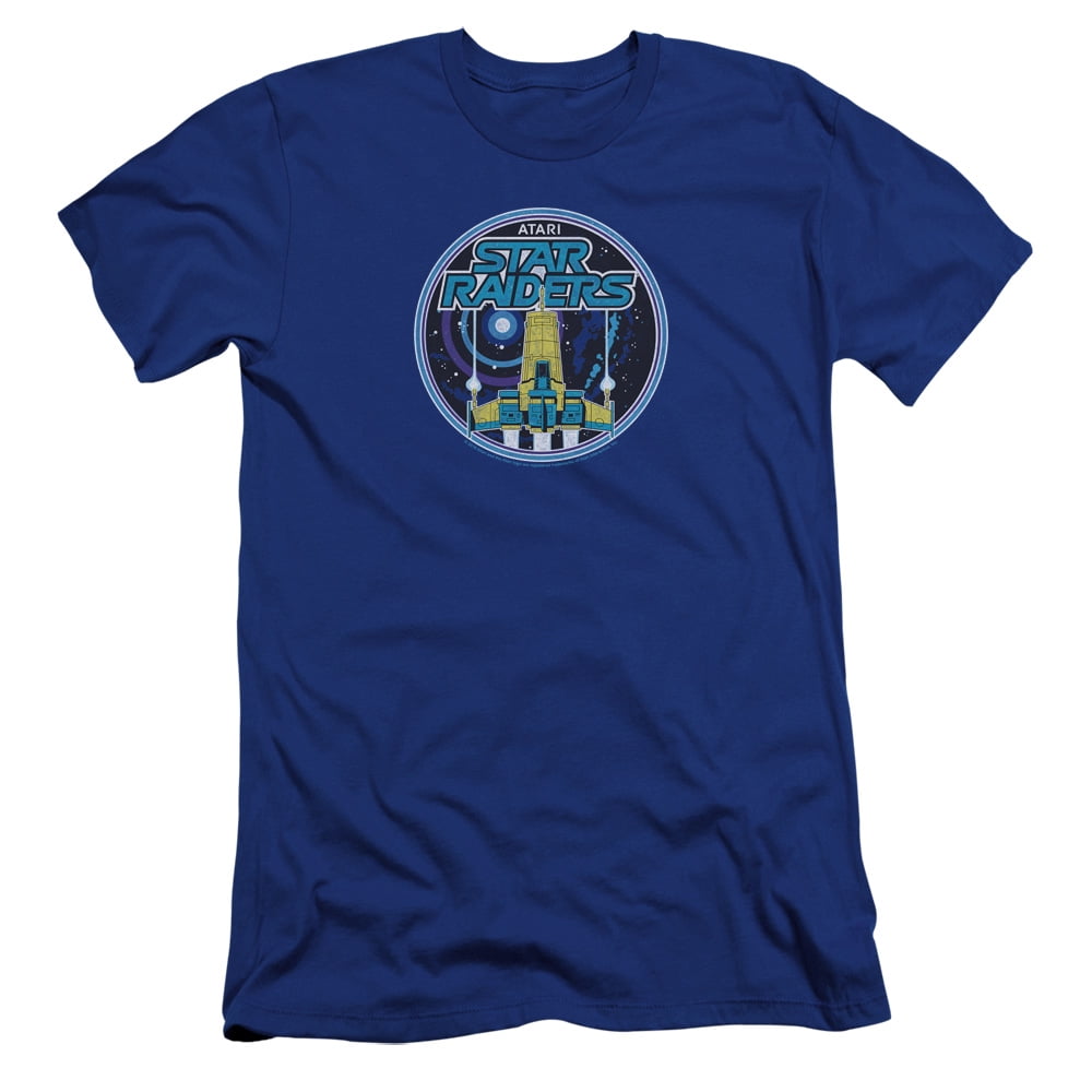Atari Badge Premium Canvas T-Shirt Adult Slim Fit 30/1 Royal Blue ...