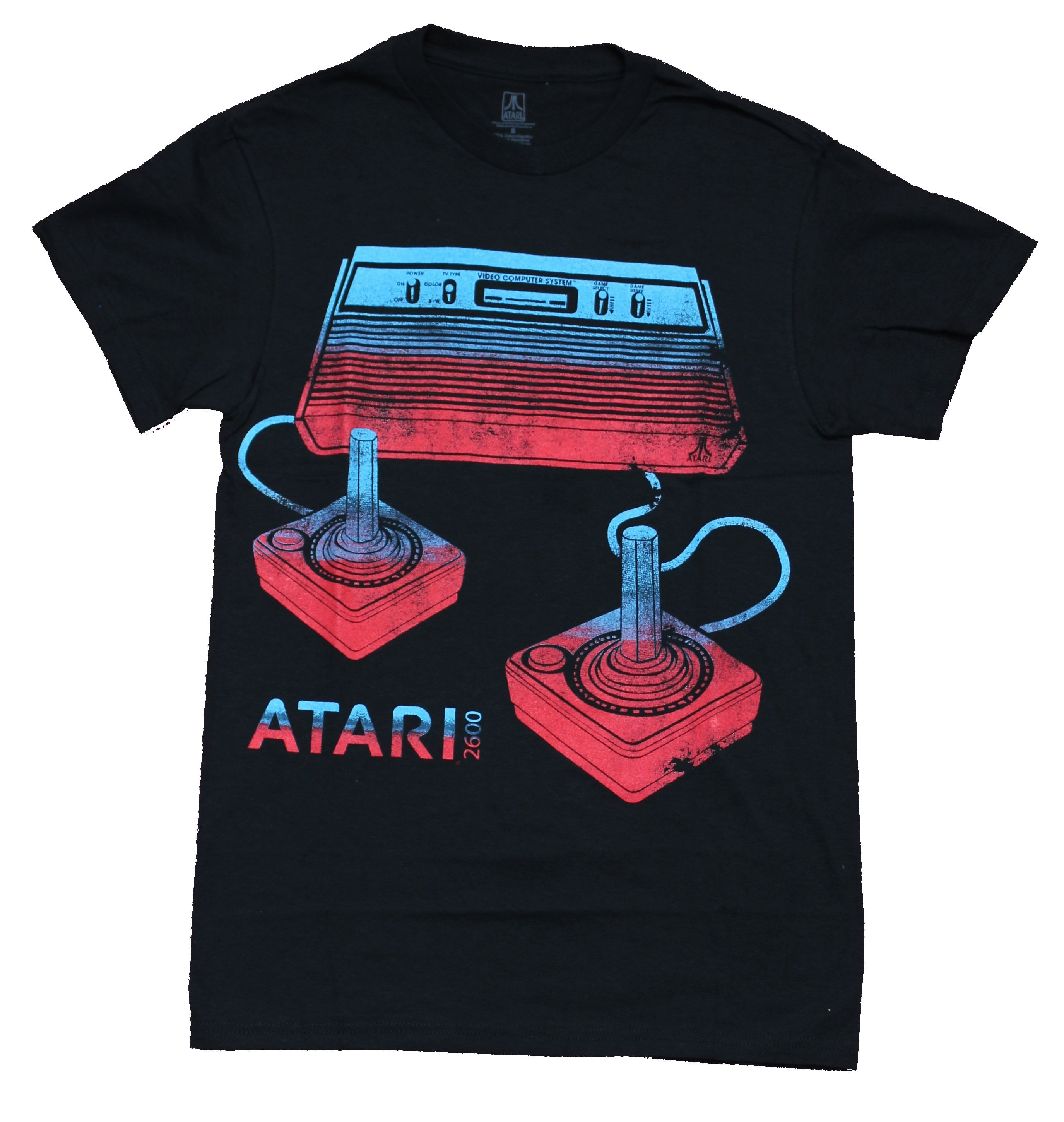 Atari Mens T-Shirt - Classic Atari 2600 Blue Red Distressed Console ...