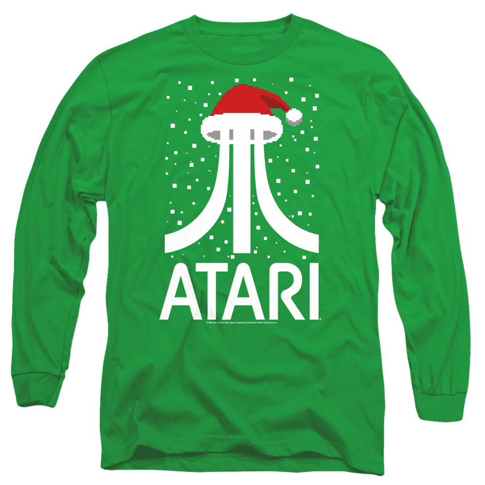 Atari Pixel Santa Hat - Men's Long Sleeve T-Shirt - Walmart.com