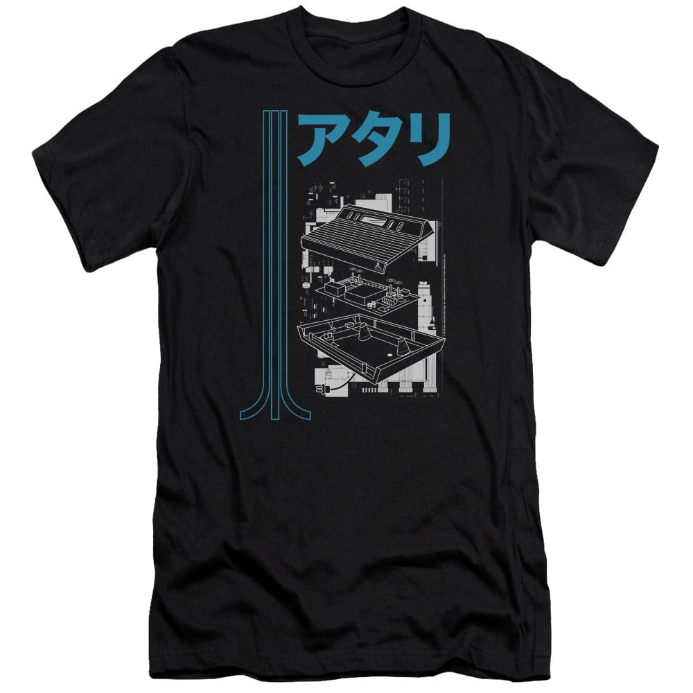 Atari Premium Canvas T-Shirt Console Schematics Black Tee - Walmart.com