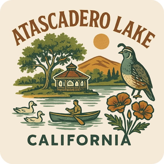 Atascadero Lake California Keepsakes Souvenir Vinyl Sticker ...