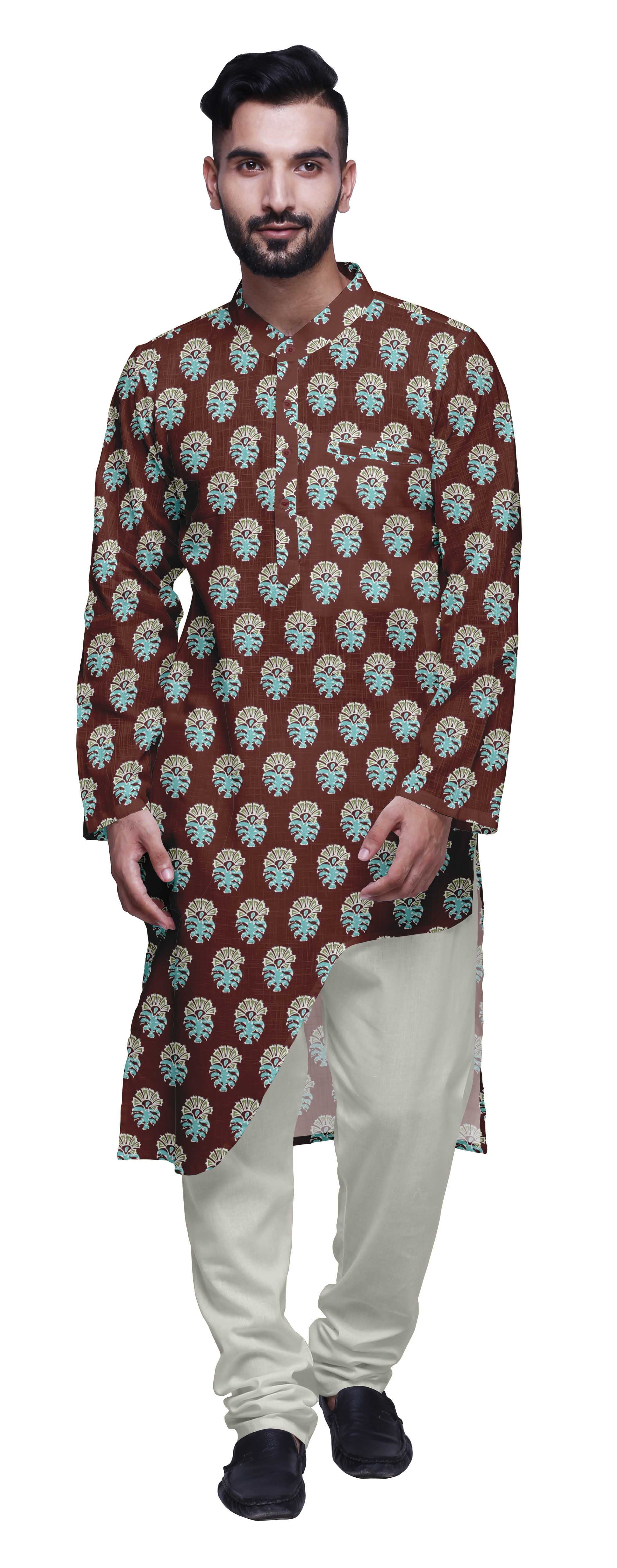 Atasi Designer Kurta Set For Boys Printed Long Kurta Pajama Summer ...