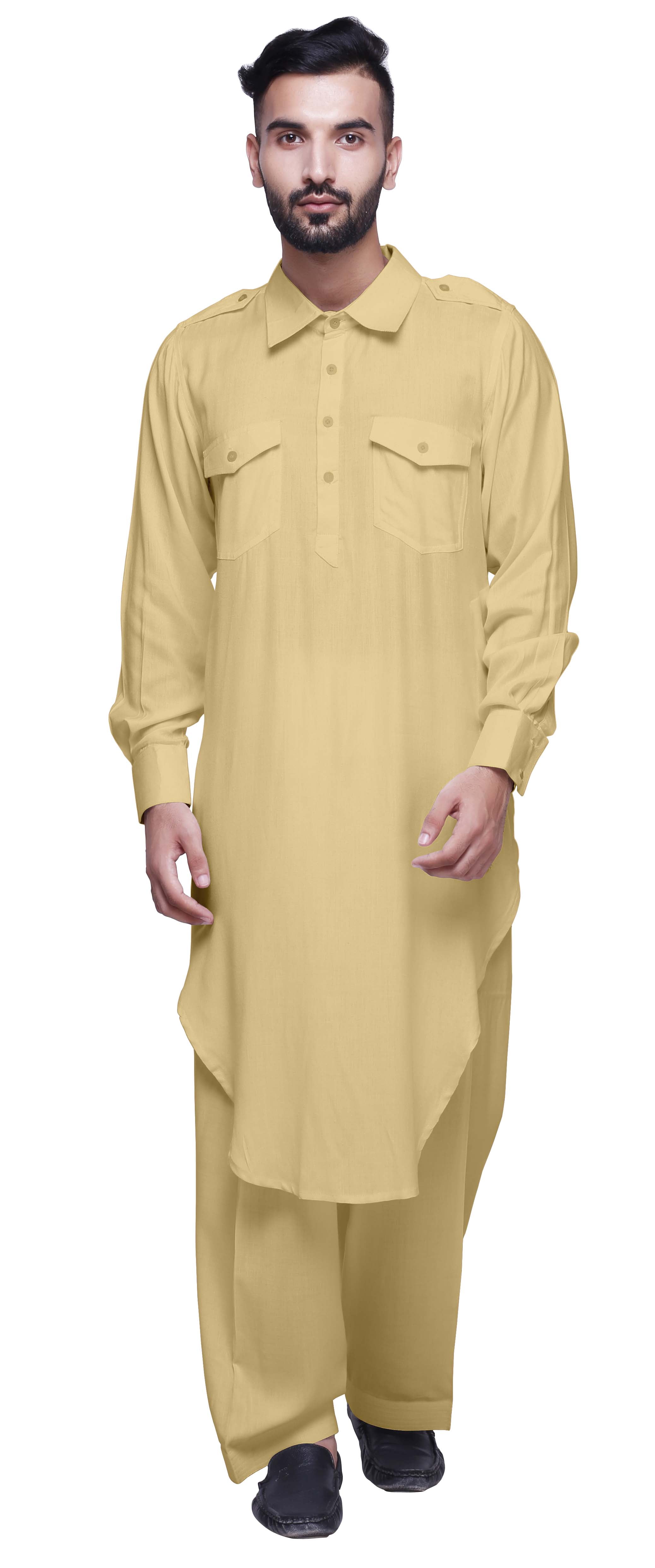 Atasi Long Sleeve Pathani Kurta Pyjama Indian Long Kurta Pajama For Men ...