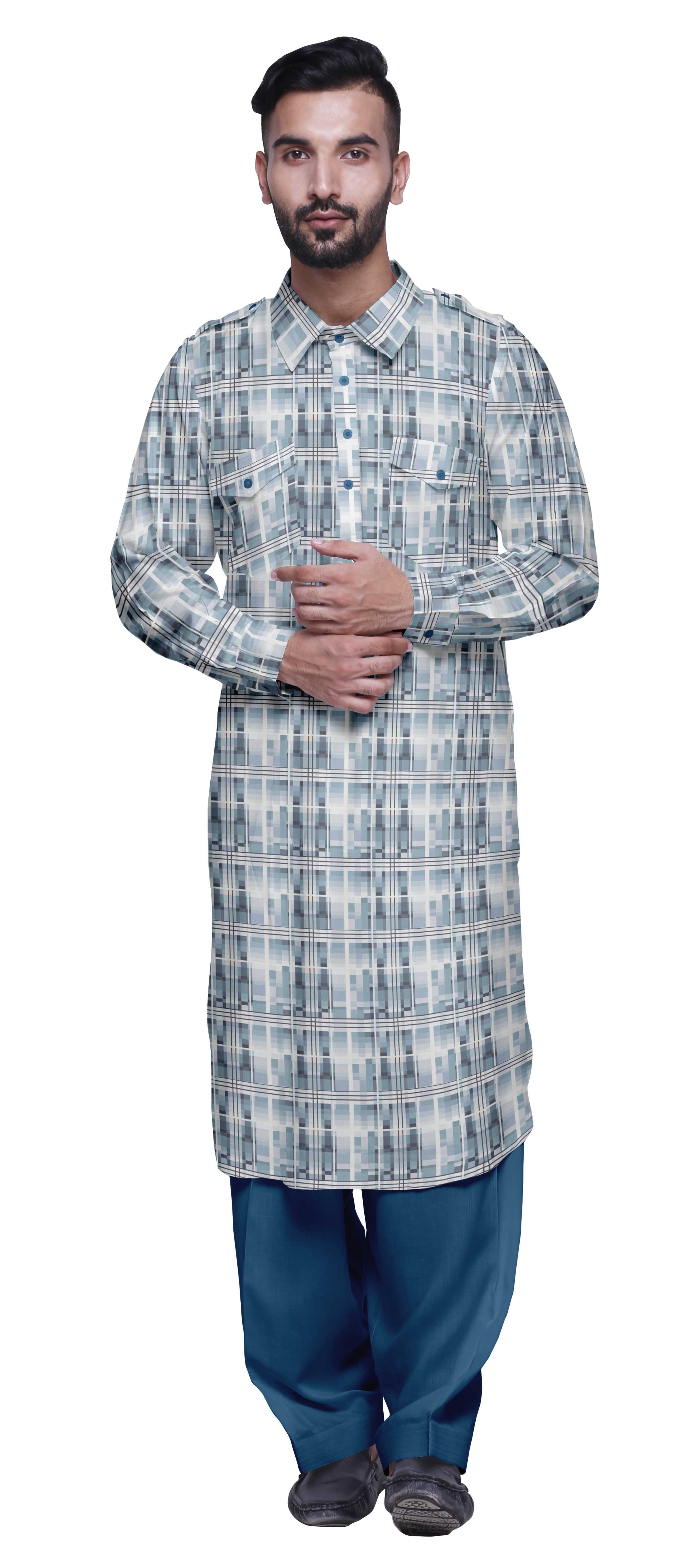 Atasi Punjabi Kurta Pajama For Men Casual Printed Mens Kurta Pajama Set ...