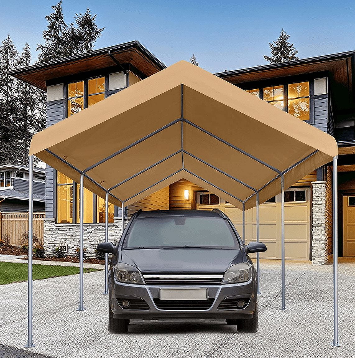 Ataucjin 10x20FT Heavy Duty Carport Car Canopy Portable Car Tent Garage ...