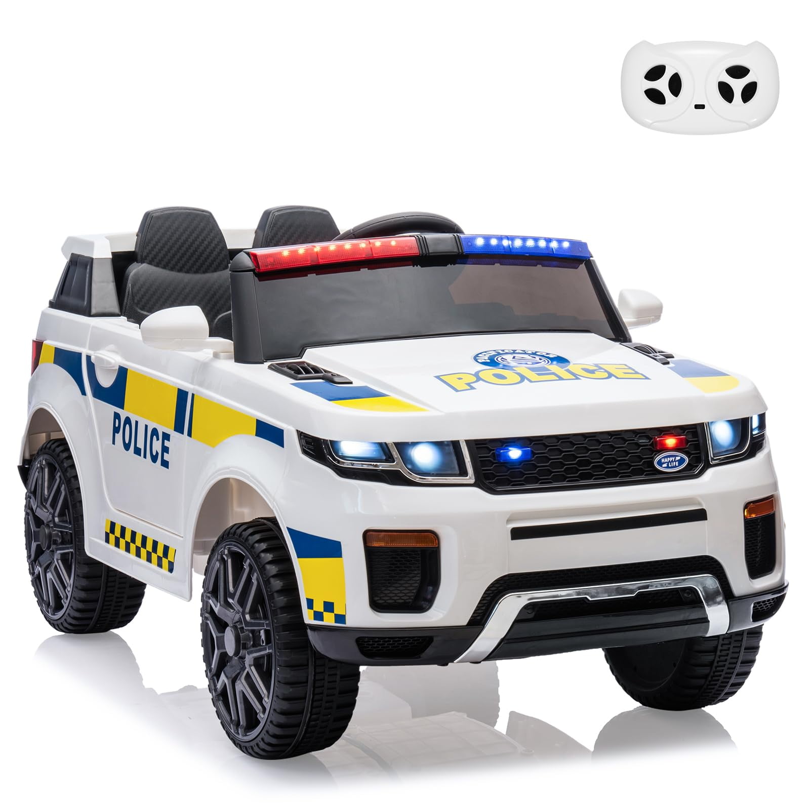 Ataucjin 12V Kids Ride On Police Car SUV Battery Operated Ride On Toy ...