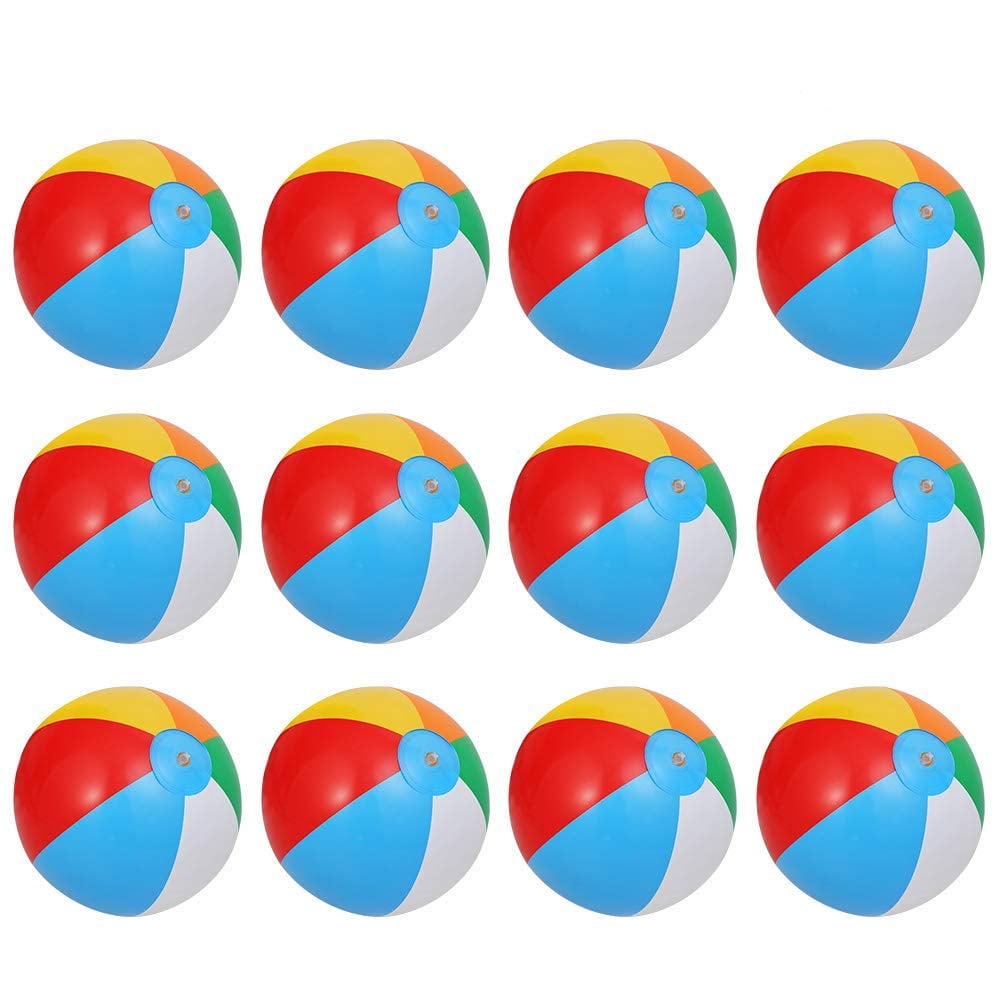 Ataucjin 12pcs Inflatable Beach Balls for Kids Pool Toys, Rainbow Color ...