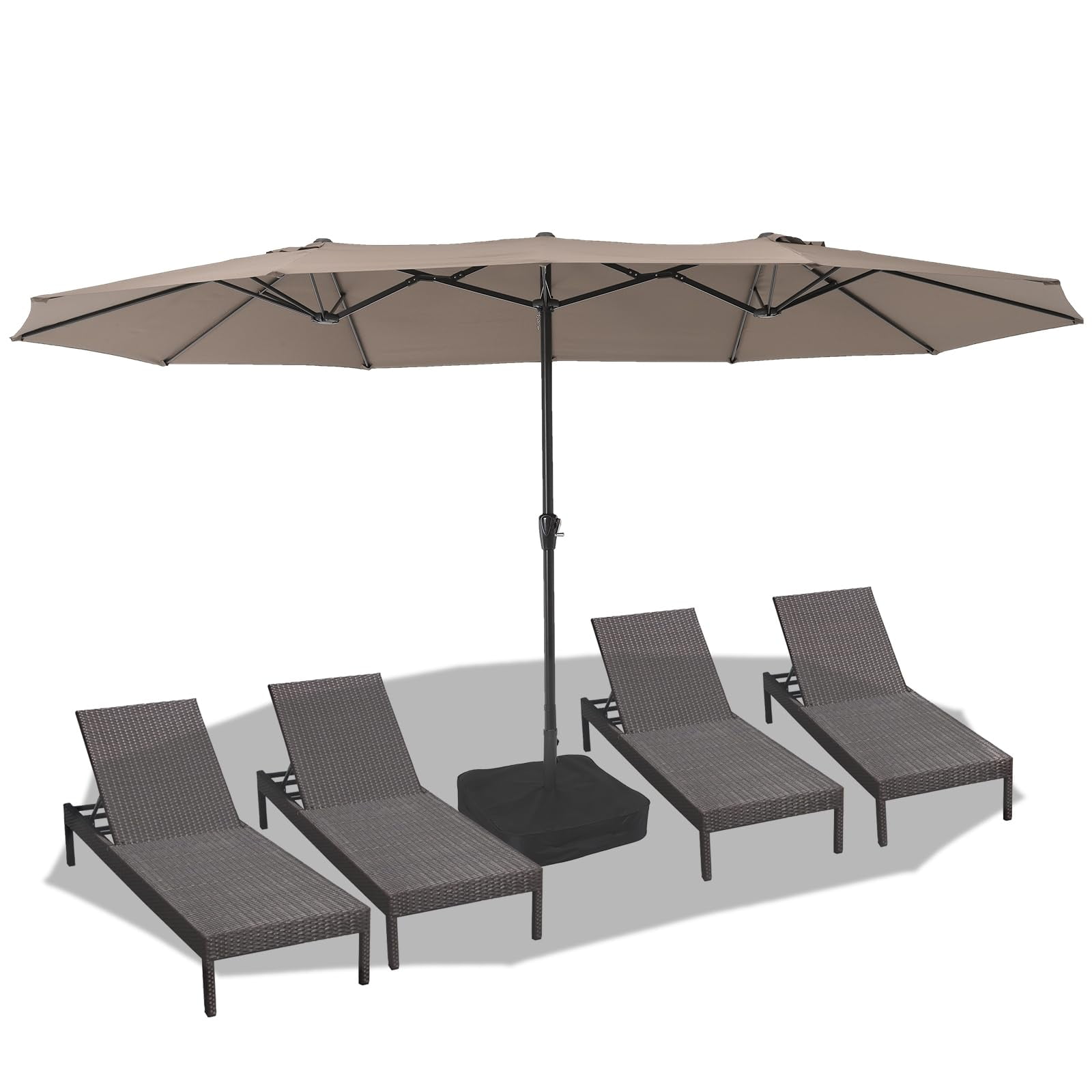 Ataucjin 15ft Large Patio Umbrellas With Base Included,Outdoor Double ...