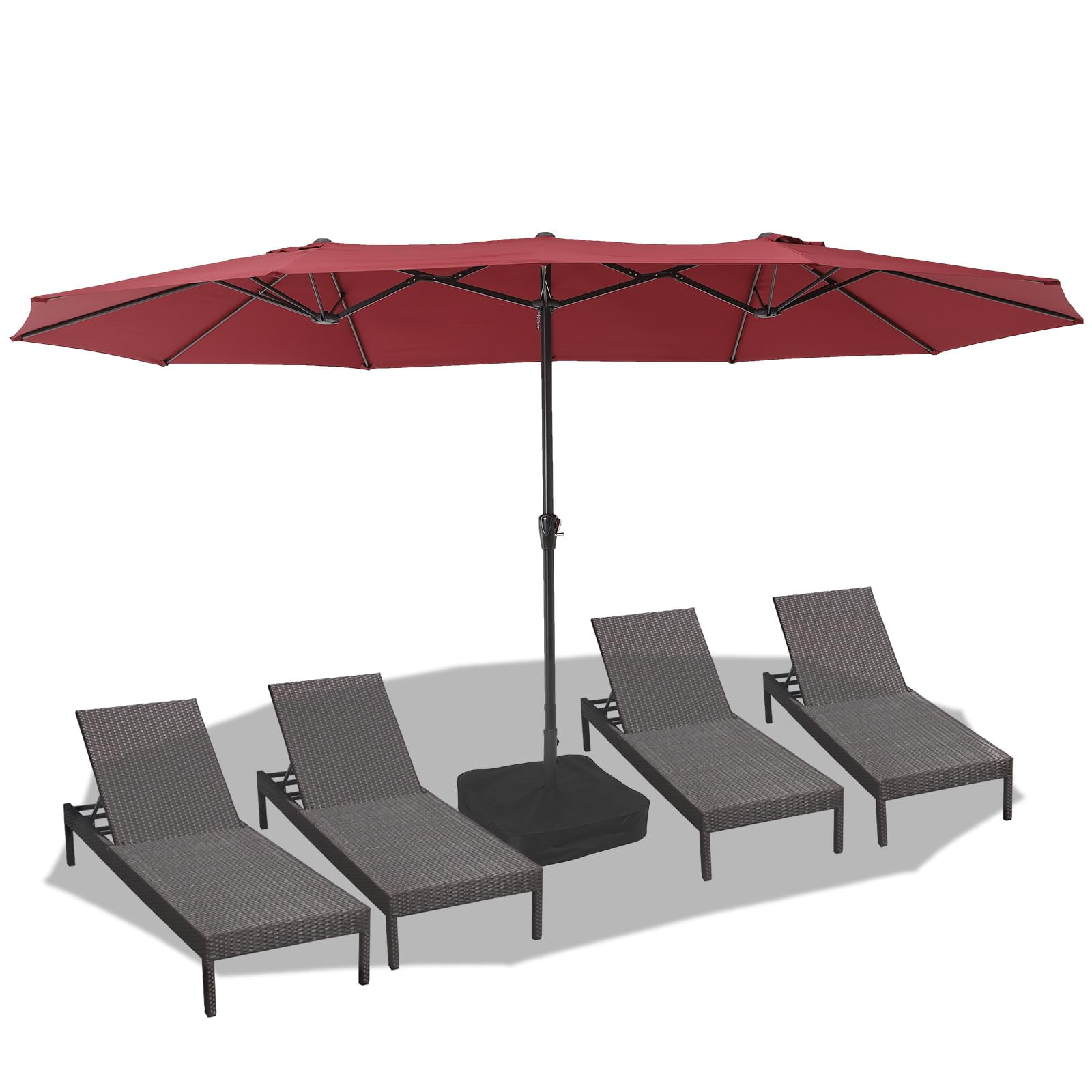 Ataucjin 15ft Large Patio Umbrellas With Base Included,Outdoor Double ...