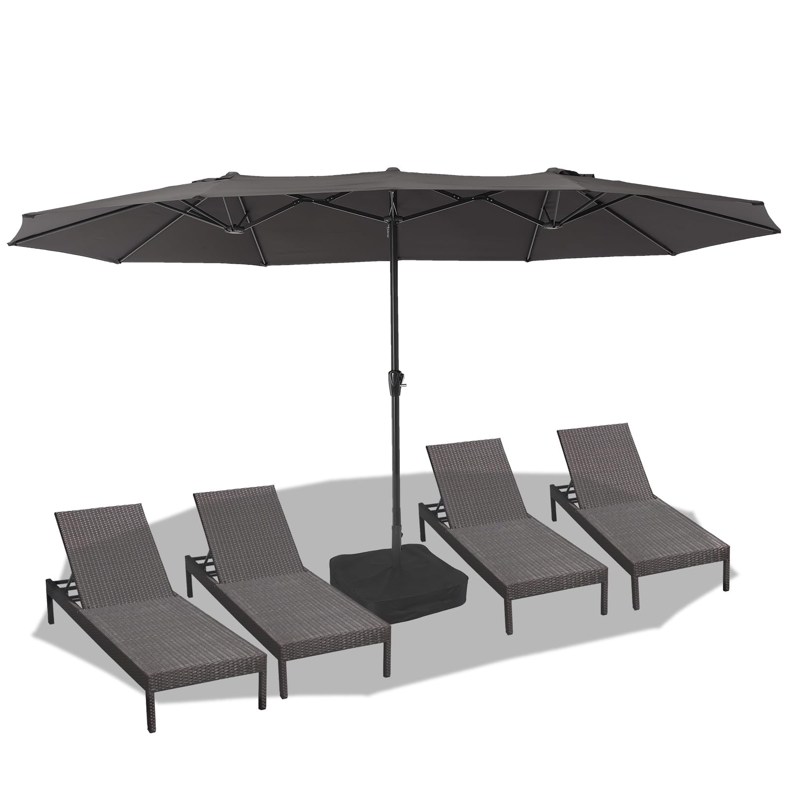 Ataucjin 15ft Large Patio Umbrellas With Base Included,Outdoor Double ...
