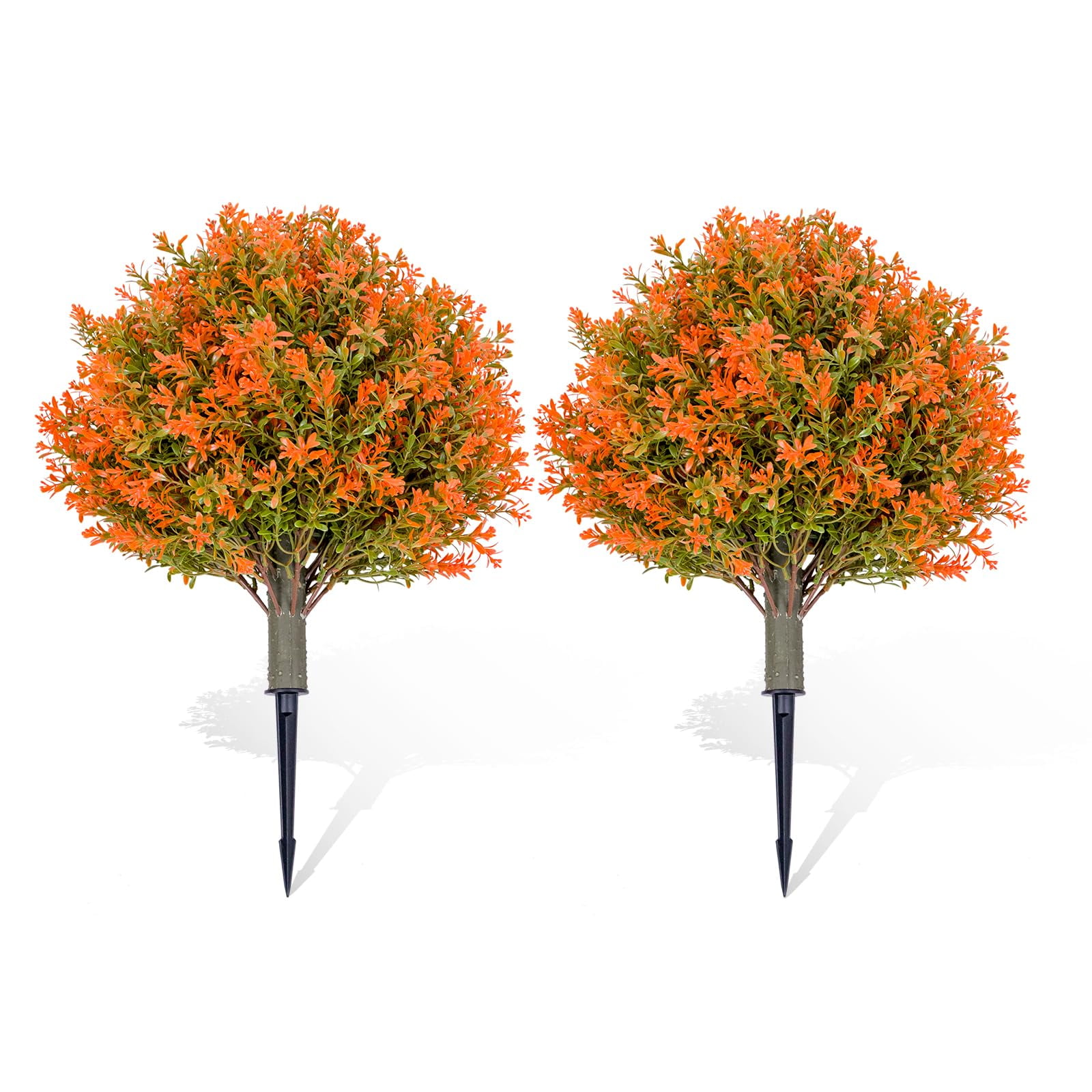Ataucjin 2 Pack 21.6" Artificial Topiary Tree with Ground Spike Outdoor ...