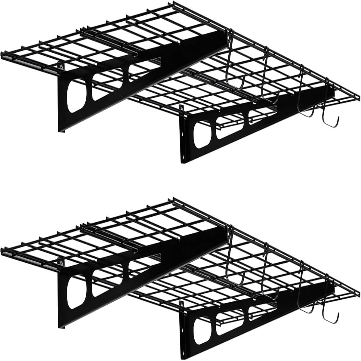 Ataucjin 2-Pack Garage Shelves,Heavy Duty Wall Mounted Storage Rack ...