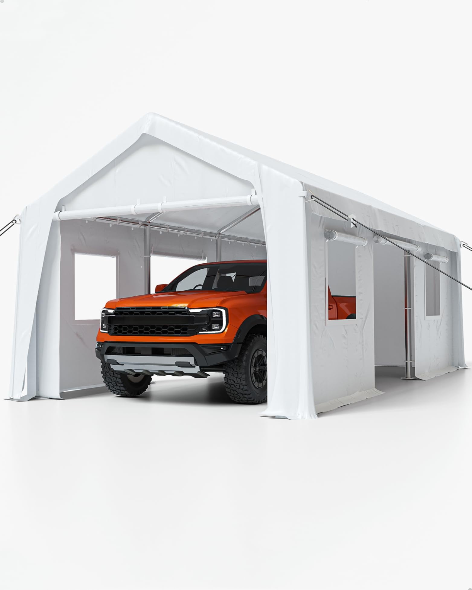 Ataucjin 20'x13'x10' Heavy Duty Carport,Portable Garage with 180G Side ...