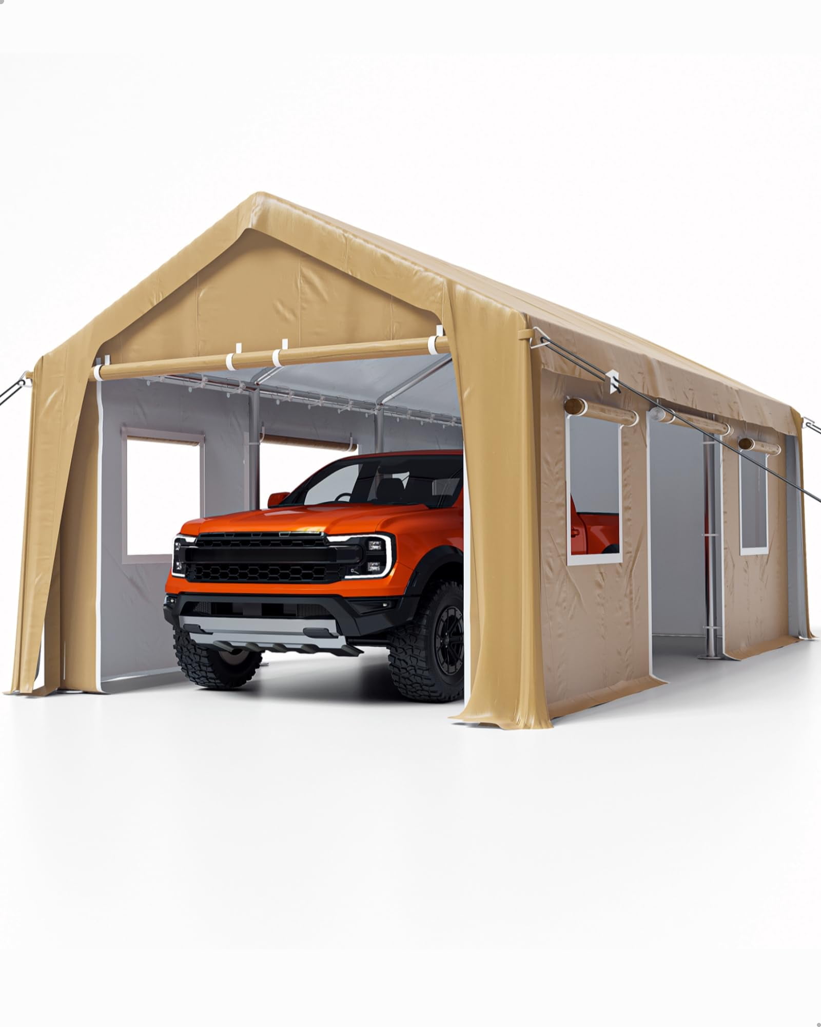 Ataucjin 20'x13'x10' Heavy Duty Carport,Portable Garage with 180G Side ...