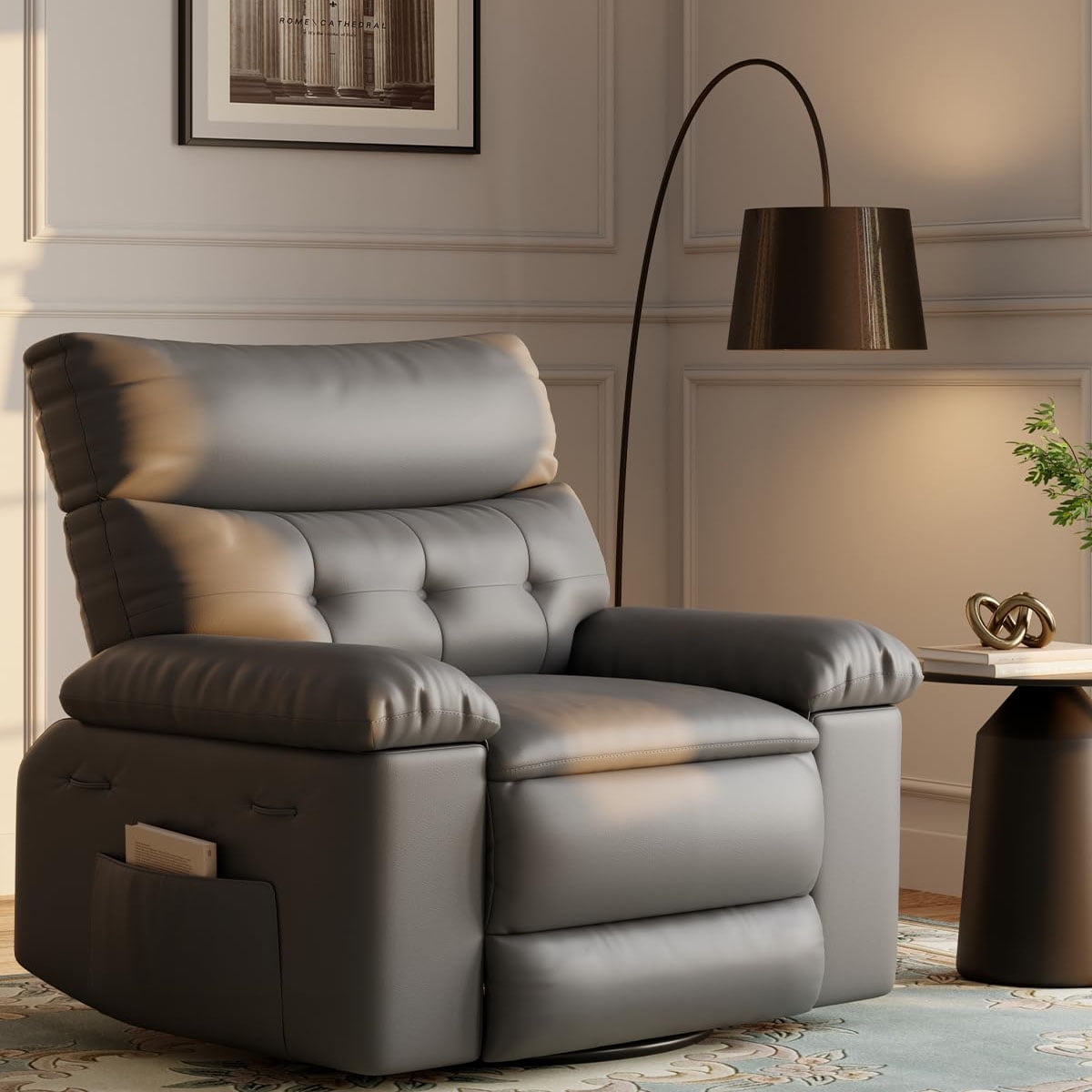 Ataucjin 27" Oversized Recliner Chairs with Heat and Massage,360 ...