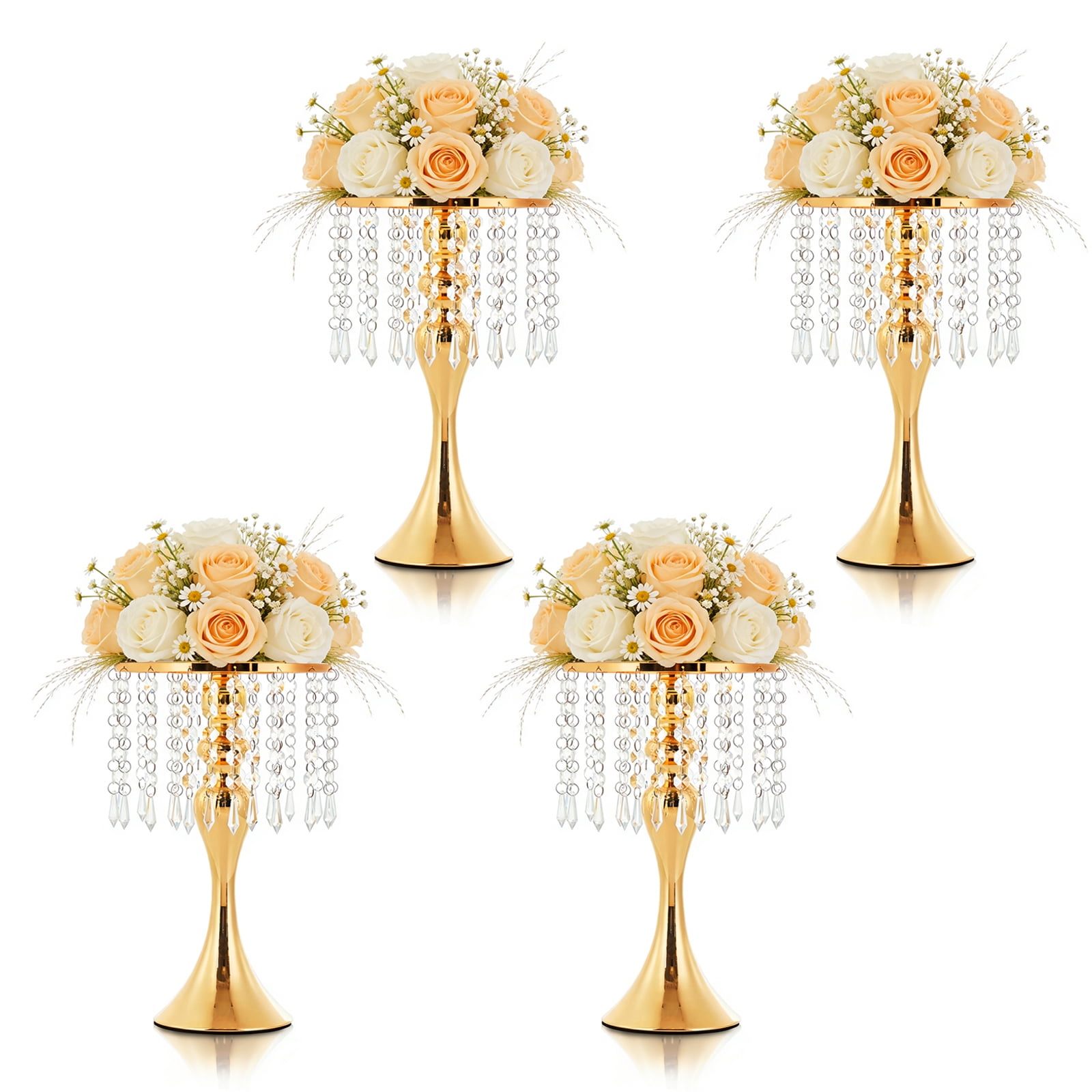 Ataucjin 2Pcs/4pcs Crystal Flower Stand Wedding Centerpieces for Tables ...