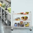 Ataucjin 3-Tier Stainless Steel Utility Cart With Silent Locking Wheels ...