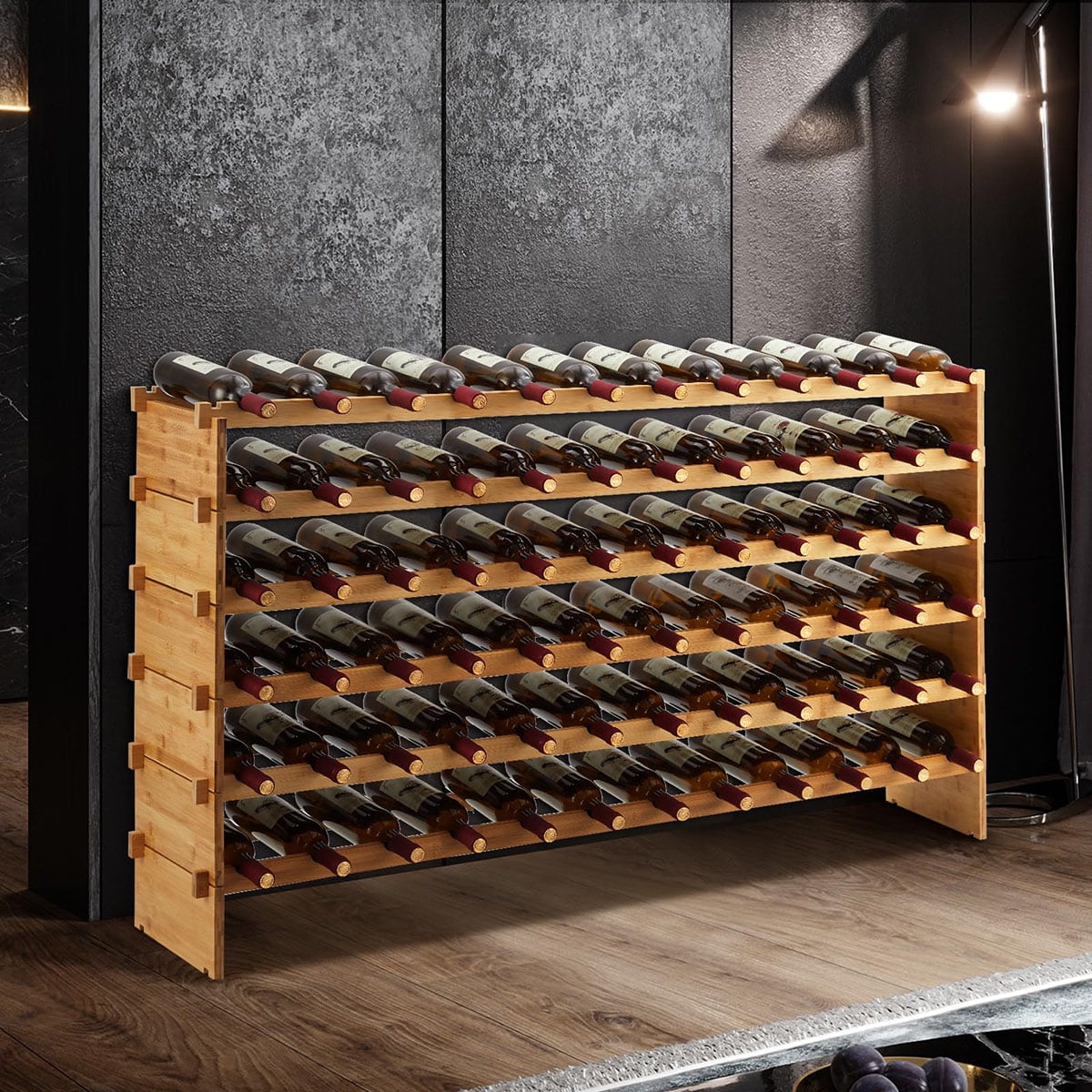 Ataucjin 36 Bottles Stackable Modualr Wine Racks, 4 Tier Freestanding ...