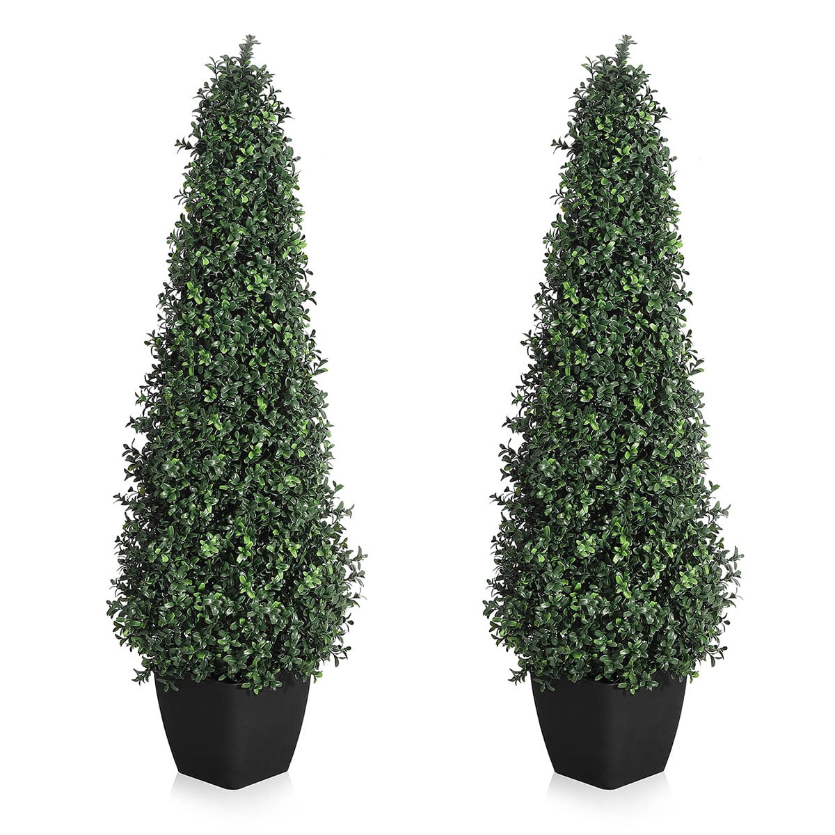 Ataucjin 3FT Artificial Boxwood Topiary Trees,2Pack Faux Topiaries Tree ...