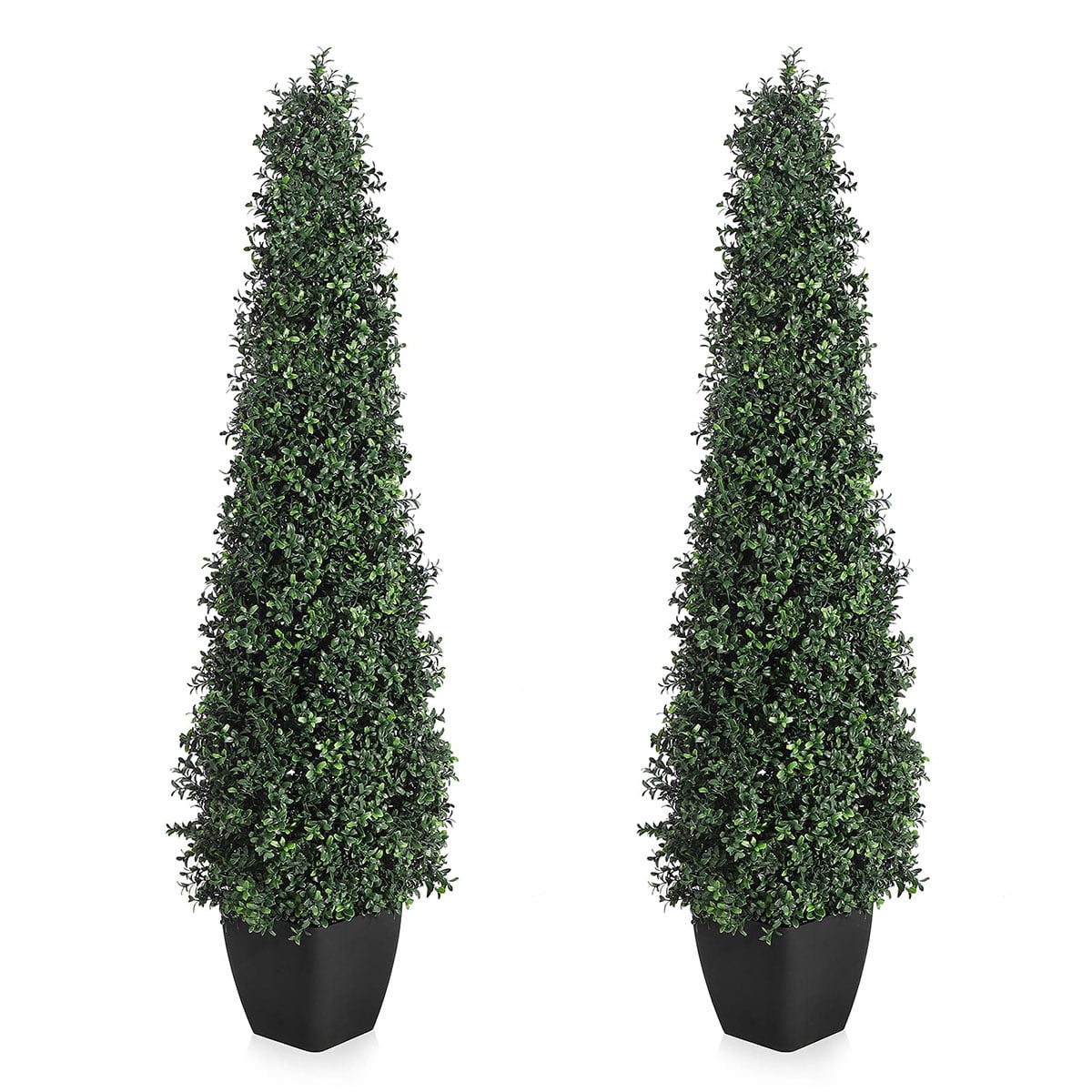 Ataucjin 3FT Artificial Boxwood Topiary Trees,2Pack Faux Topiaries Tree ...