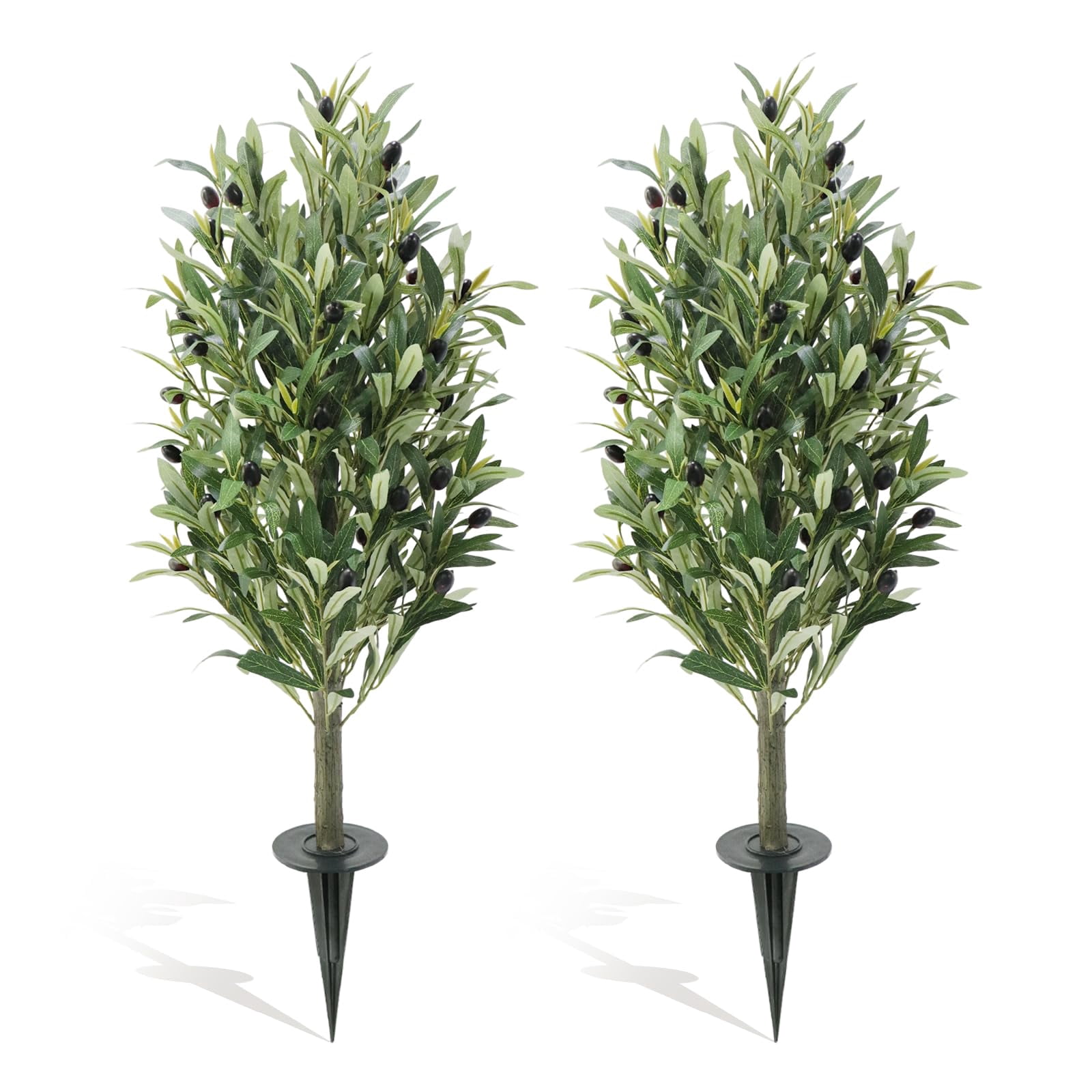 Ataucjin 3FT Artificial Olive Trees with Ground Spikes, Set of 2 UV ...