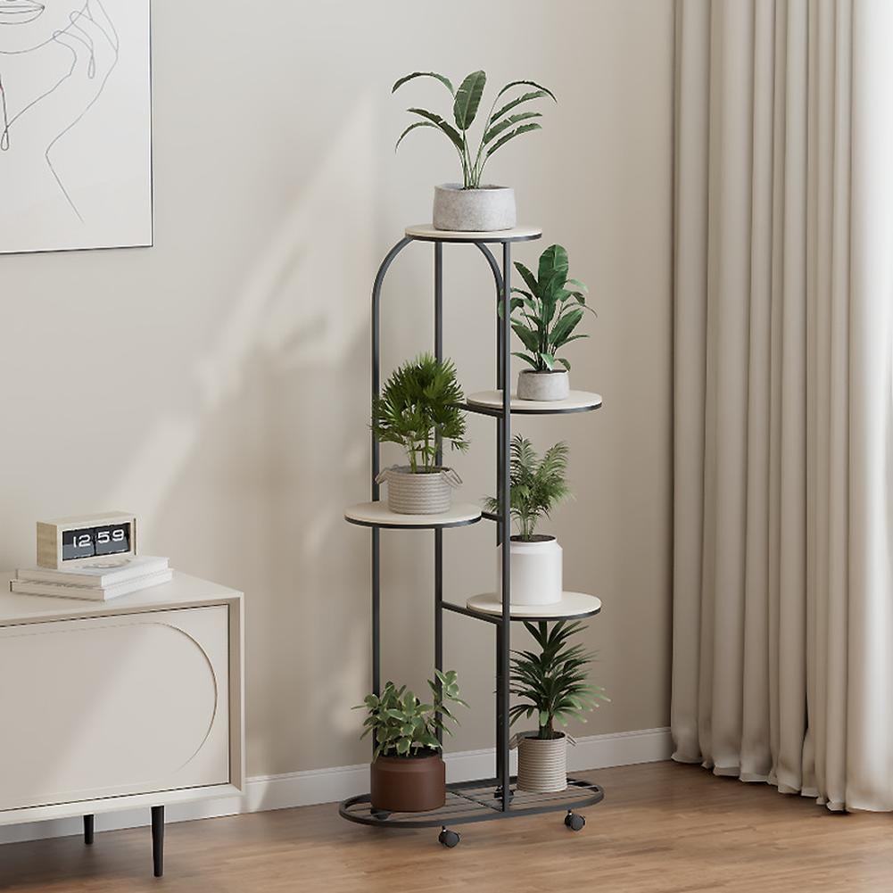 Ataucjin 4/5 Tier Plant Stand Indoor, Flower Pot Holder with Wheels ...