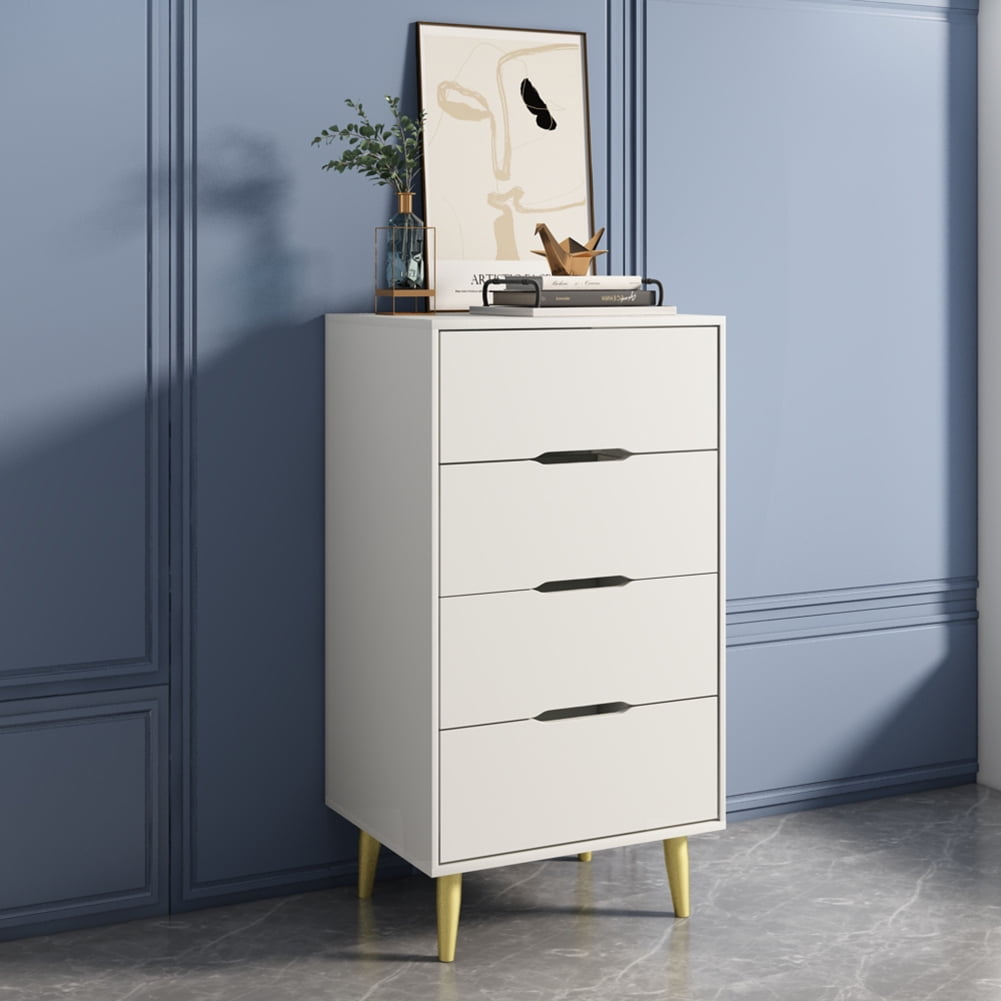 Ataucjin 4 Drawer Dresser, Drawer Chest With Metal Legs, 4 Drawers ...