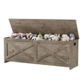 Ataucjin 47" Storage Chest, Wooden Storage Bench with Safety Hinges ...