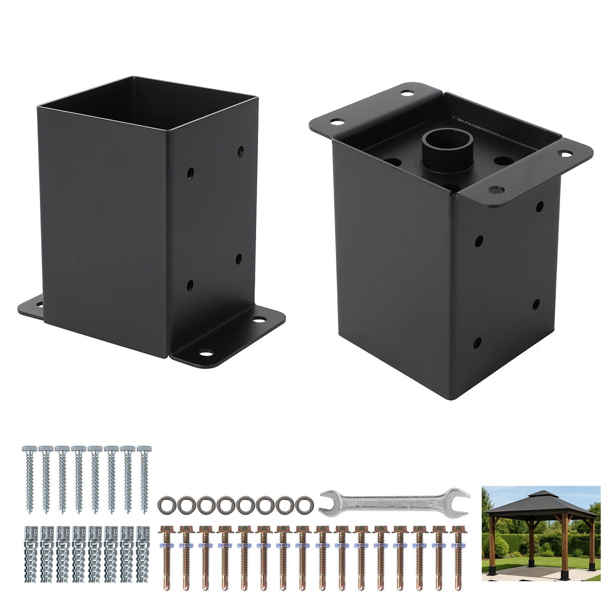 Ataucjin 4x4 Post Base, Heavy-Duty Post Bracket for Concrete & Wood ...