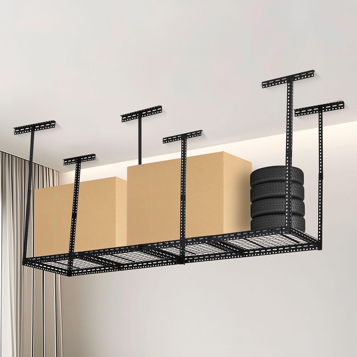 Ataucjin 4x6 FT Overhead Garage Storage Rack, 22"-40" Height Adjustable ...