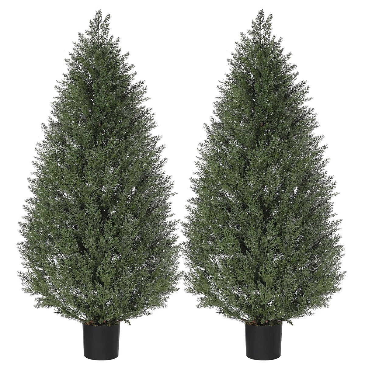 Ataucjin 5 FT Artificial Cedar Trees, 2 Pcs Artificial Cypress Topiary ...