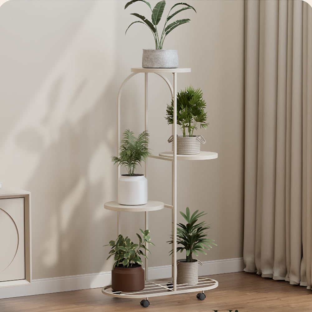 Ataucjin 5 Tier Plant Stand with Wheels, Tall Plant Stands For Indoor ...