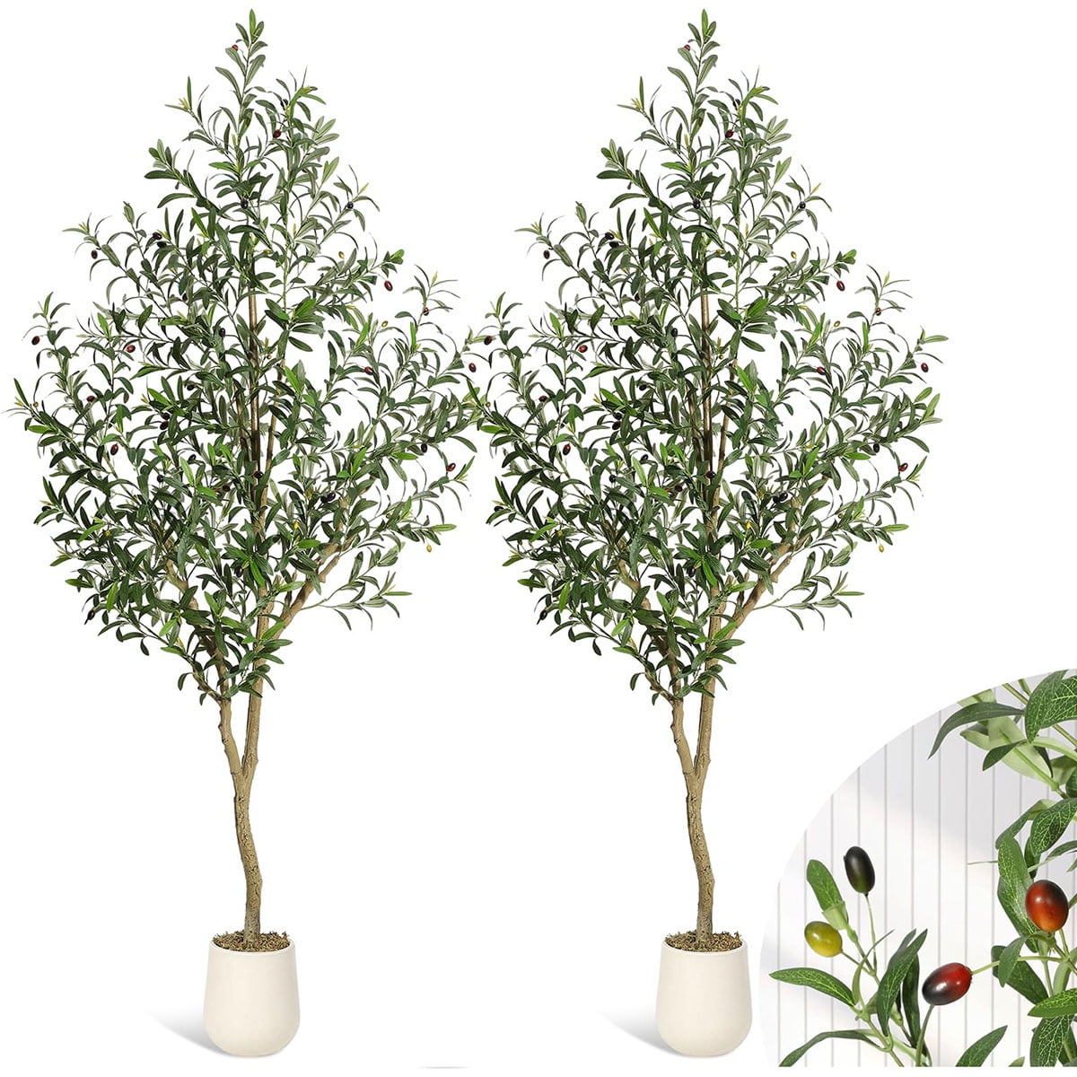 Ataucjin 5FT Artificial Olive Tree,Realistic Faux Olive Tree with ...