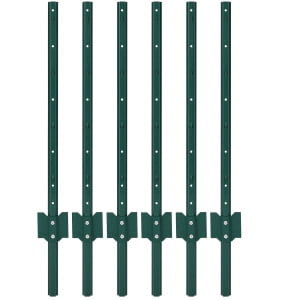 Ataucjin 5Ft Metal Fence Posts, 12 Pack U-Shaped Steel Stakes, No Dig U ...