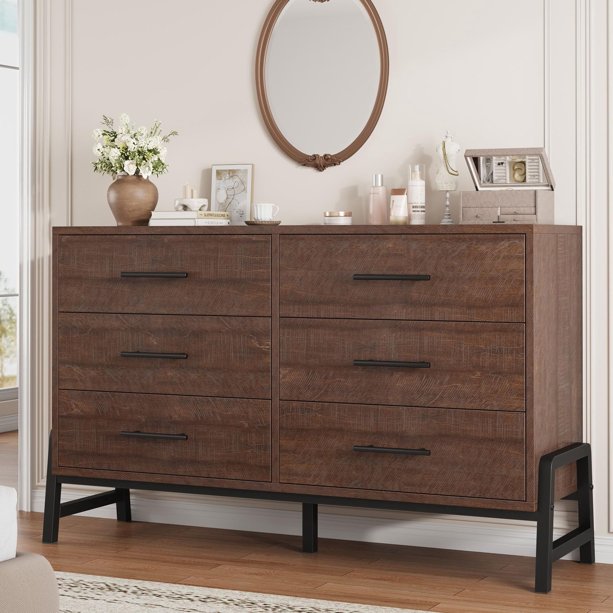Ataucjin 6 Drawer Dresser , 52" Wide Drawer with Large Storage Space ...