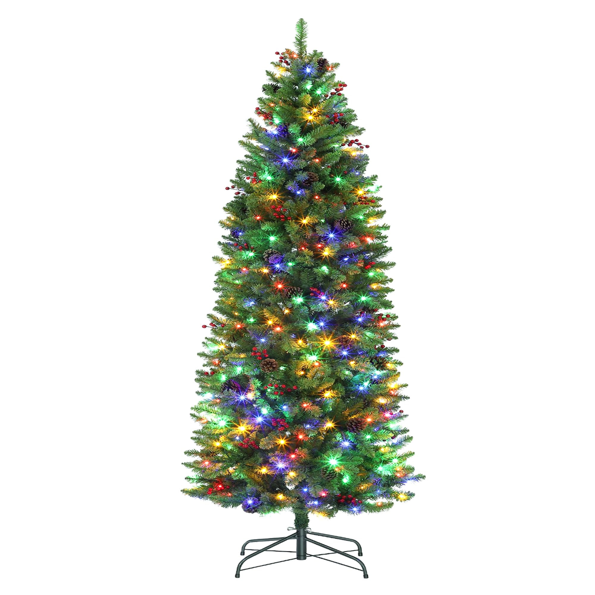 Ataucjin 6FT Pre-Lit Pencil Christmas Tree,Artificial Christmas Tree ...