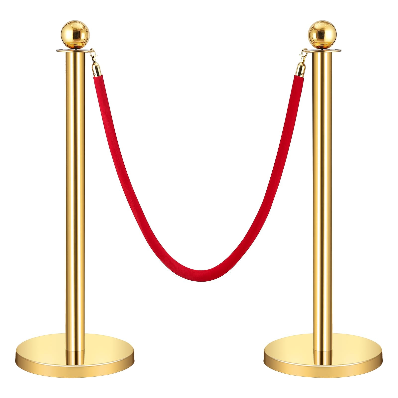 Ataucjin 6pcs Velvet Ropes and Posts, 5 ft Red Velvet Rope Crowd ...