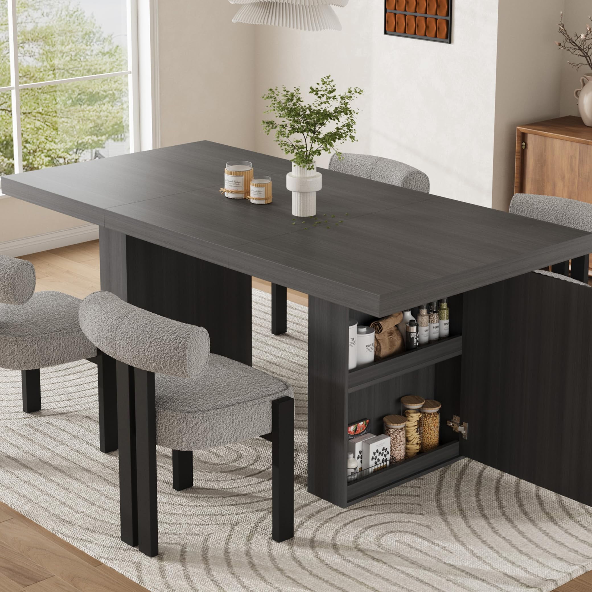 Ataucjin 70.8" Dining Table for 6-8, Modern Dining Room Table with ...