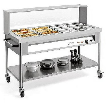 INTBUYING 5-Pan Buffet Food Warmer Electric Steam Table 72" Stainless ...