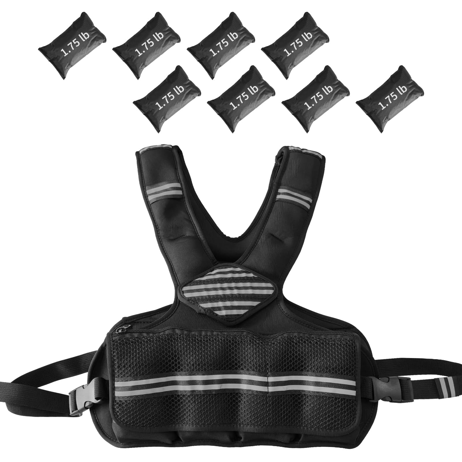 Ataucjin Adjustable Weighted Vest, Body Weight Vest with Reflective ...