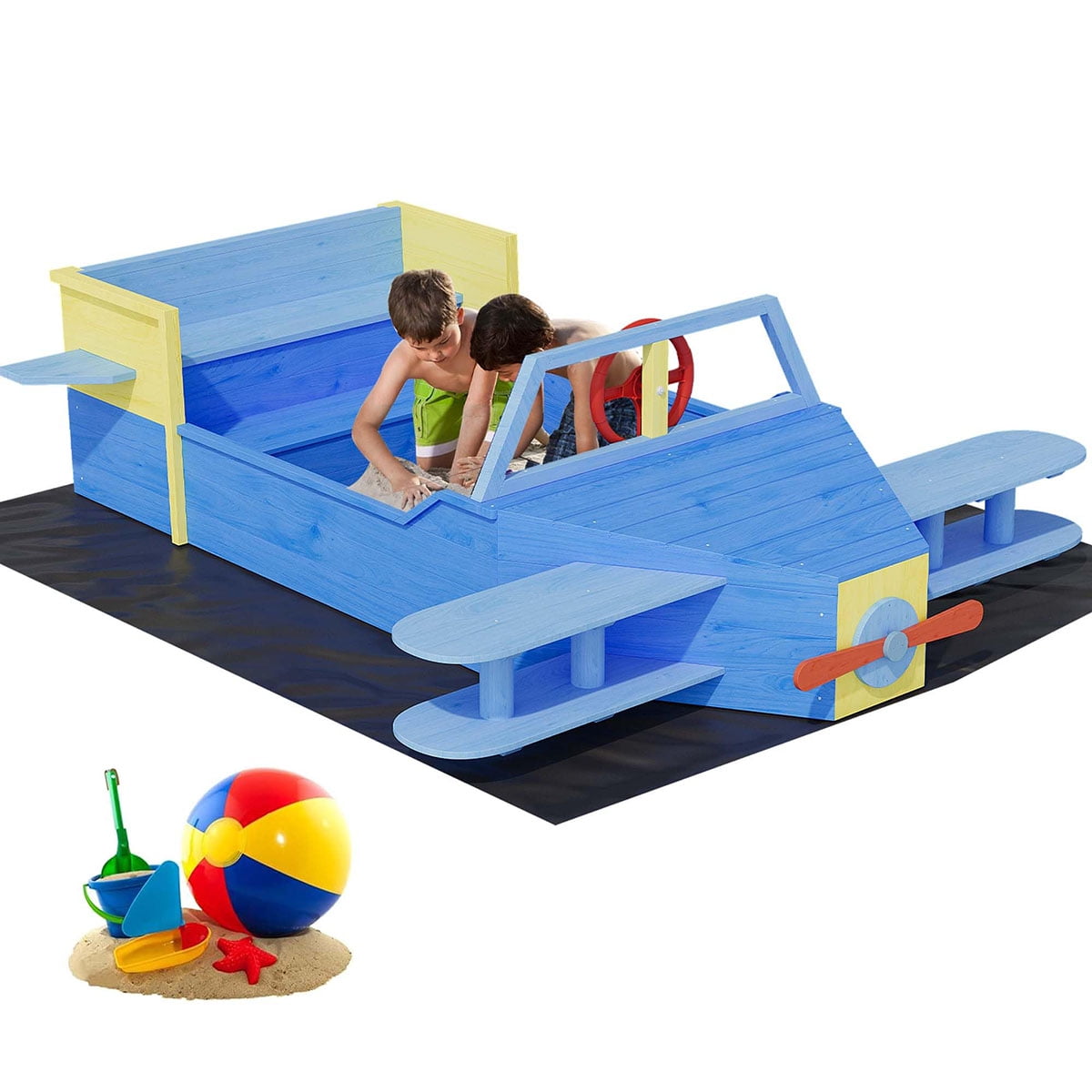 Ataucjin Airplane Wooden Sandbox,Imaginative Sky Voyage Adventure ...