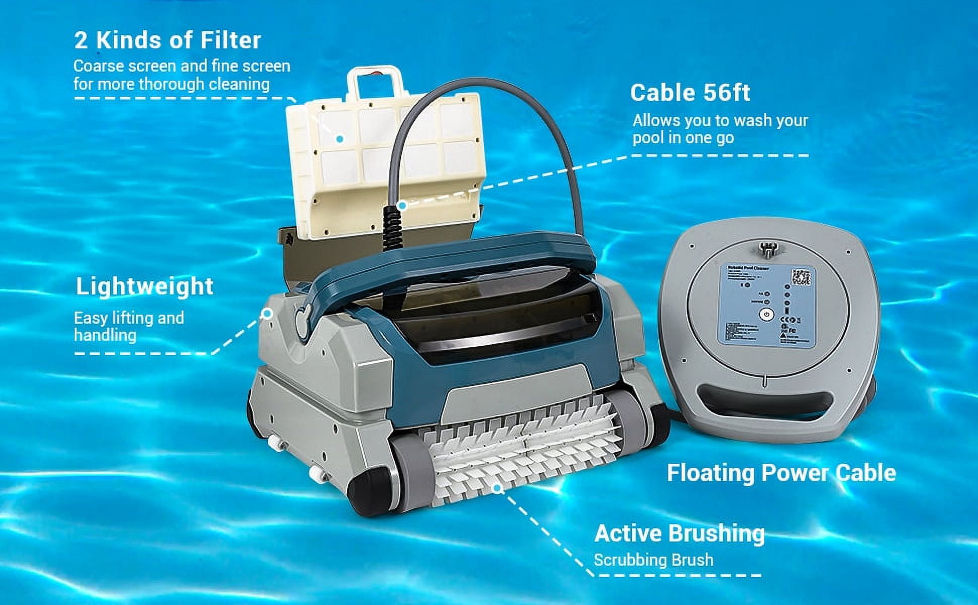 Ataucjin Automatic Robotic Pool Vacuum Cleaner Cordless, 3h Fast ...