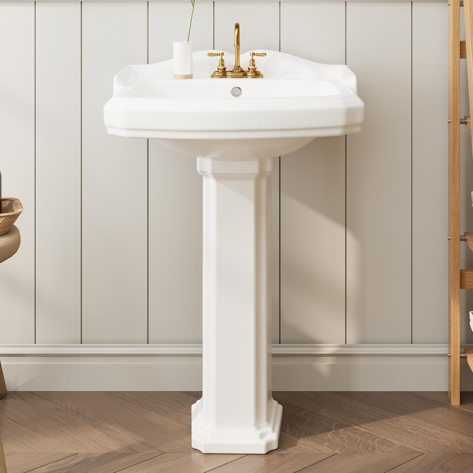 Ataucjin Bathroom Pedestal Sinks,Pedestal Sink 23" W X 19" D Vintage ...