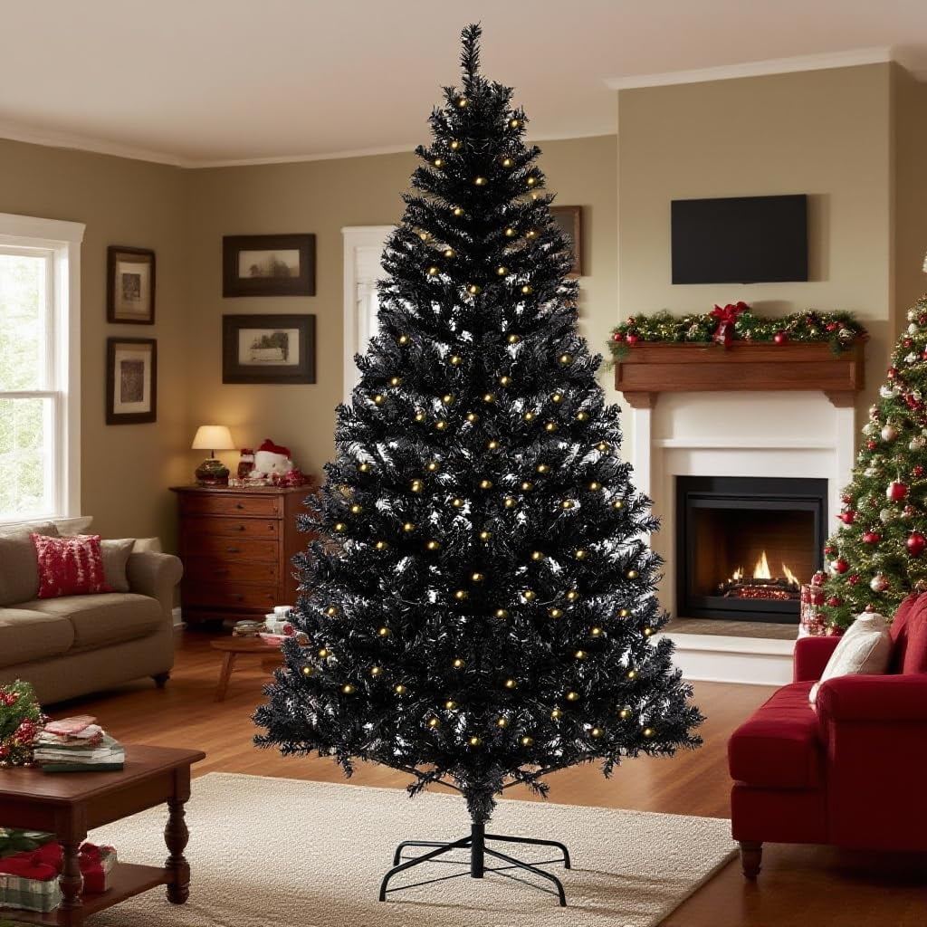 Ataucjin Battery Operated Xmas Tree with 818 Branch Tips, 6.5 Ft Prelit ...