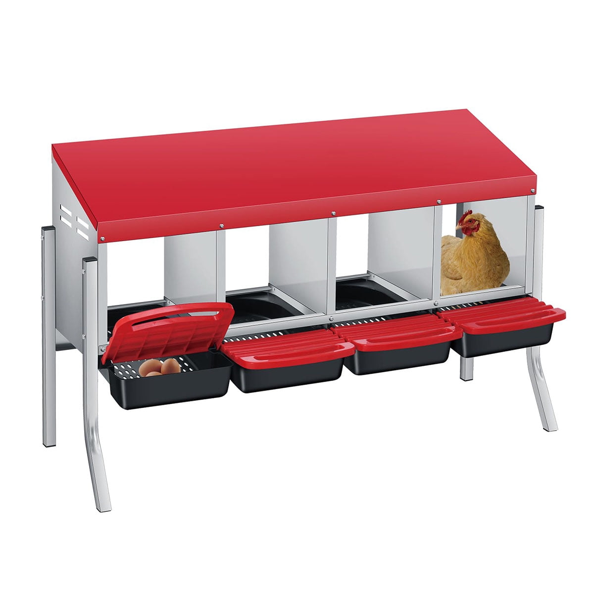 Ataucjin Chicken Nesting Boxes,3/4 Compartment Roll Away Nesting Box ...