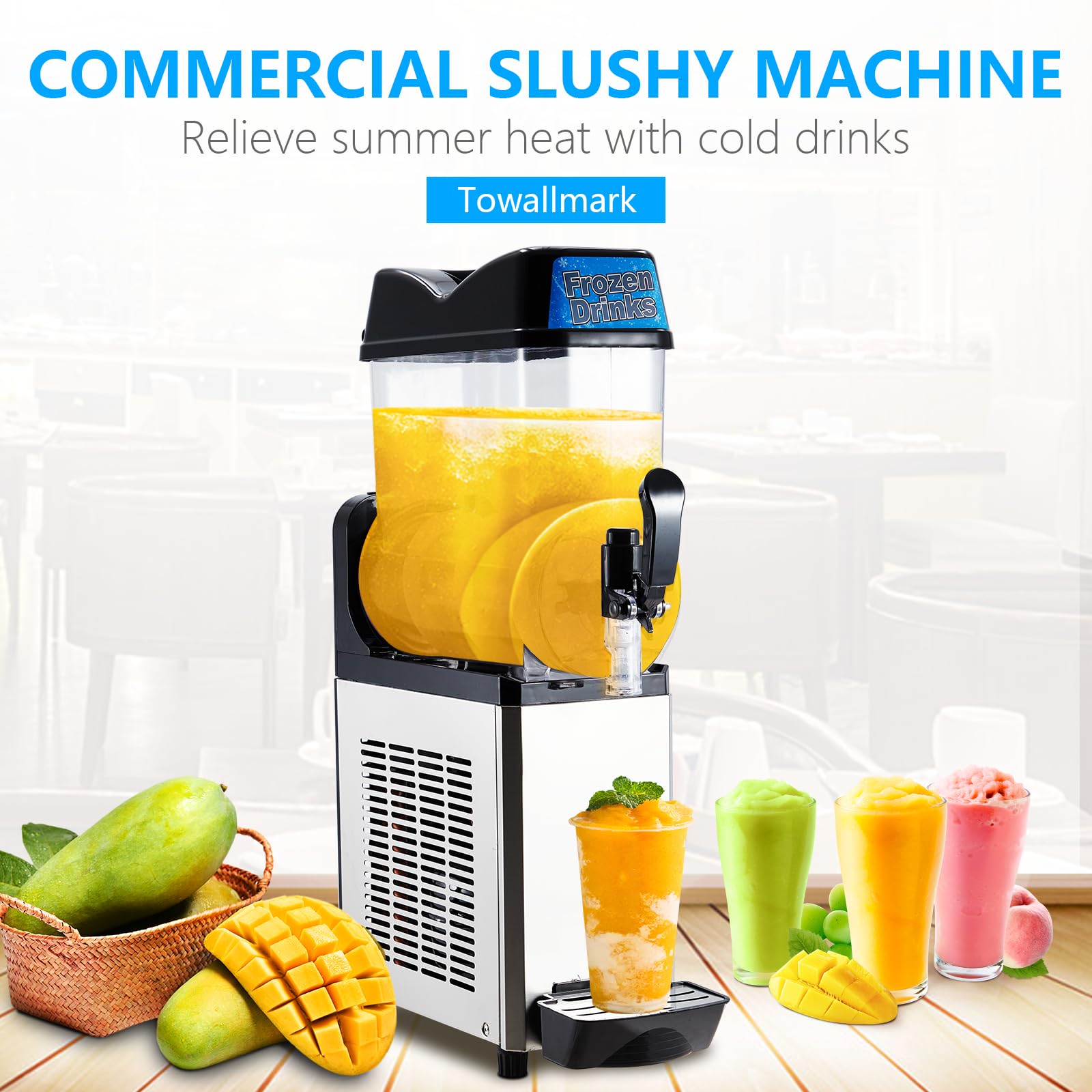 Ataucjin Commercial Slushy Machine 12L, One Tank 3.2 Gal Margarita ...
